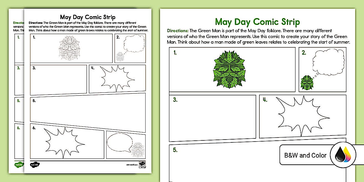 May Day Comic Worksheet (teacher made) - Twinkl