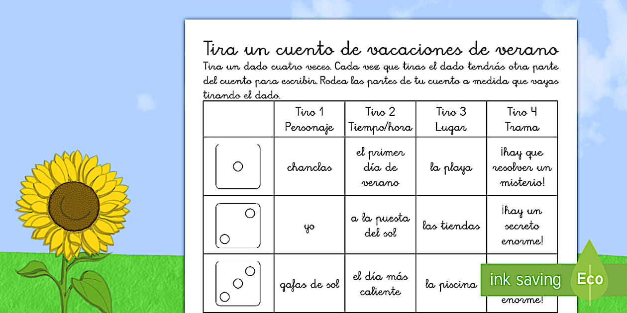 Ficha de actividad: Tira un cuento - Verano - Twinkl