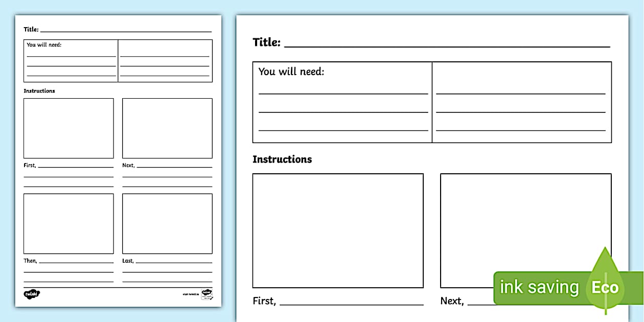 Editable 1st/2nd Class Procedural Writing Template - Twinkl