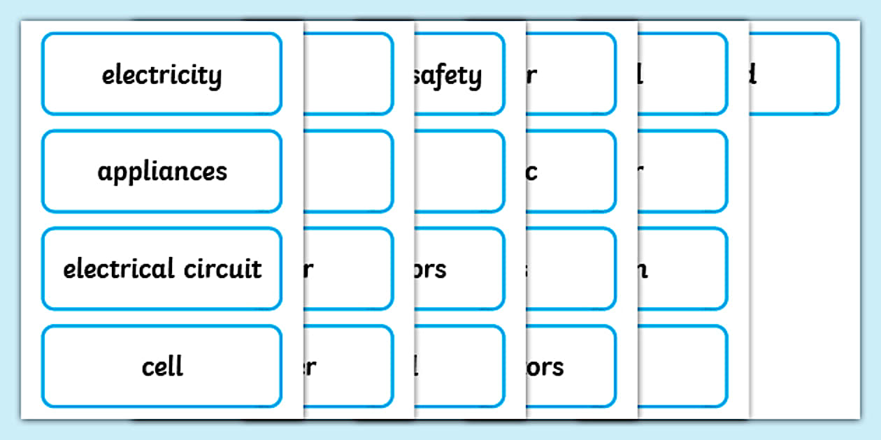 Year 4 Electricity Scientific Vocabulary Cards - Twinkl