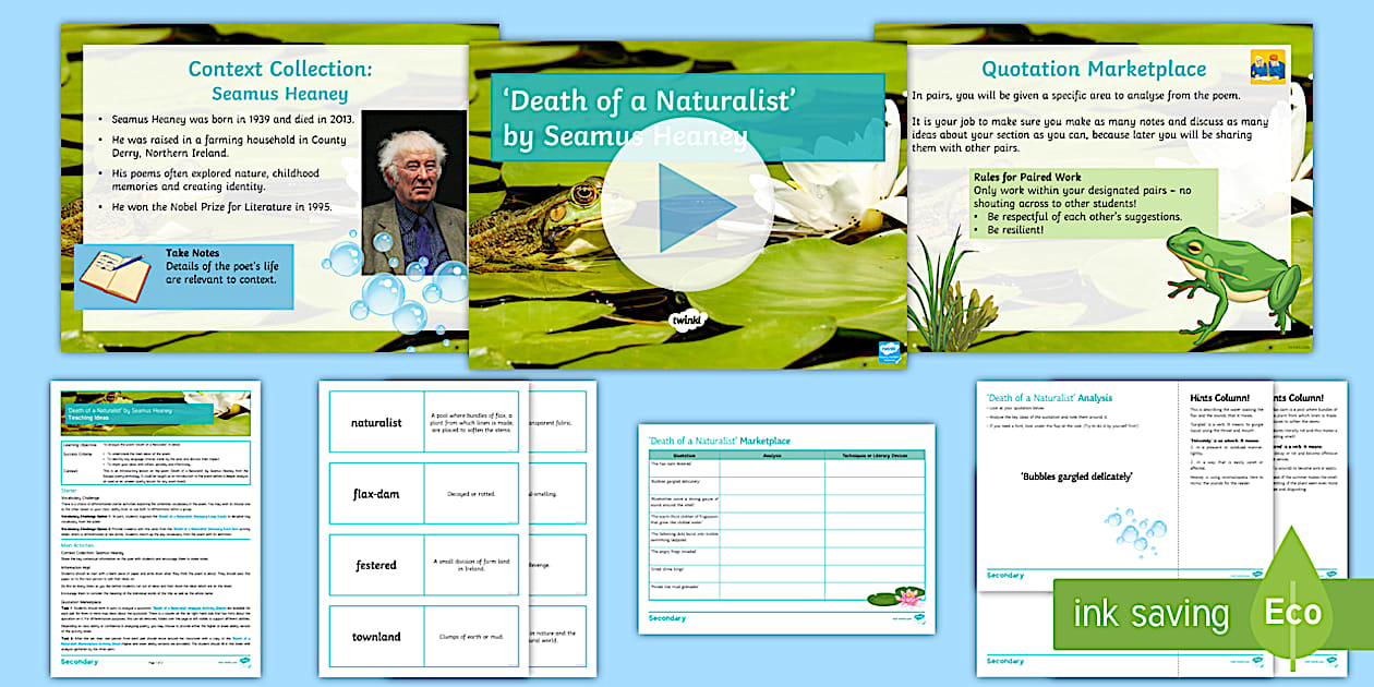 GCSE Poetry Lesson Pack - 'Death of a Naturalist' by Seamus Heaney