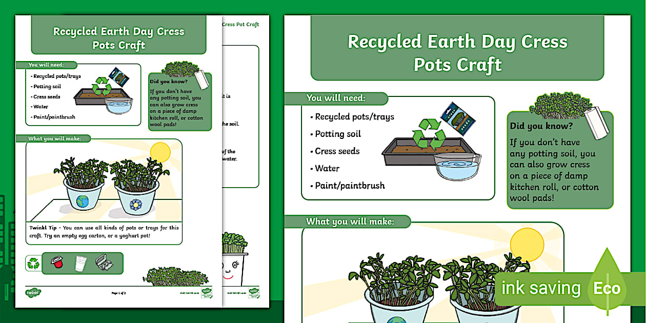 Earth Day Recycling Cress Pot Craft | Preschool Crafts