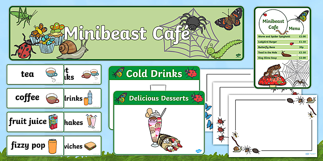 Minibeast Cafe Role-Play Pack - Cafe Role Play Pack