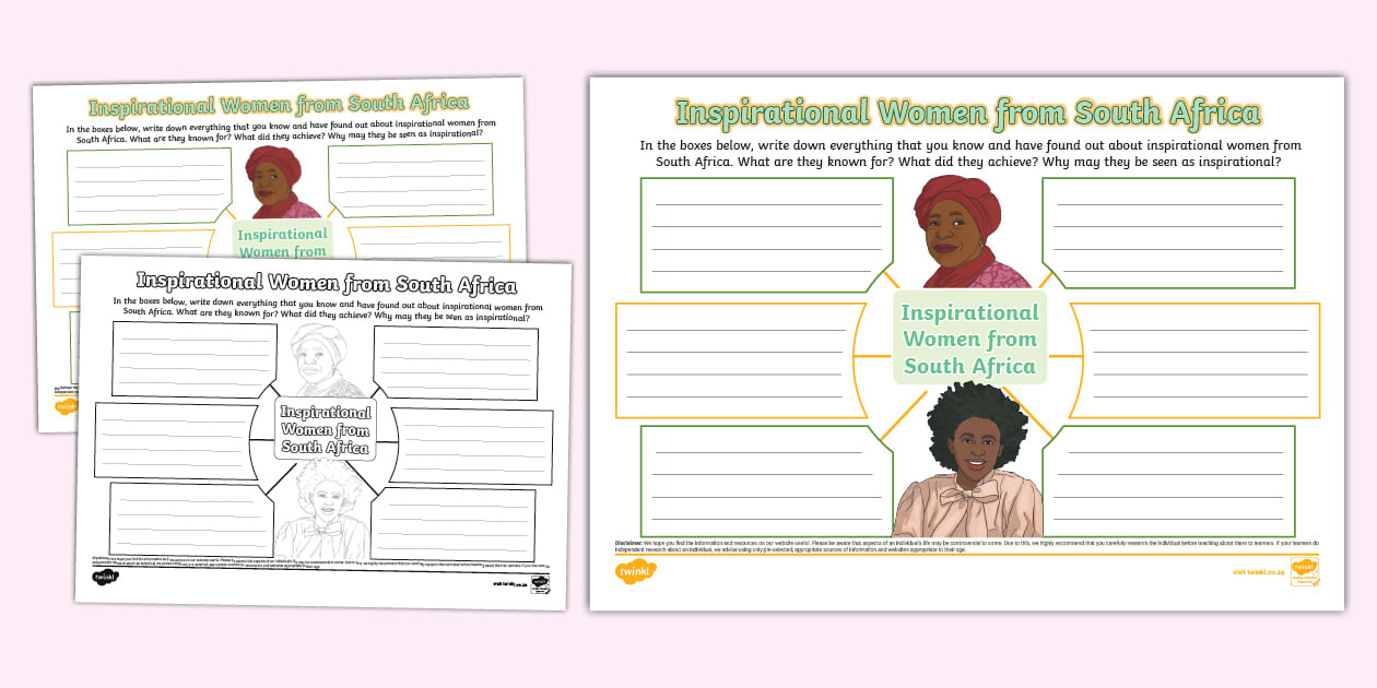 Inspirational Women from South Africa Mind Map