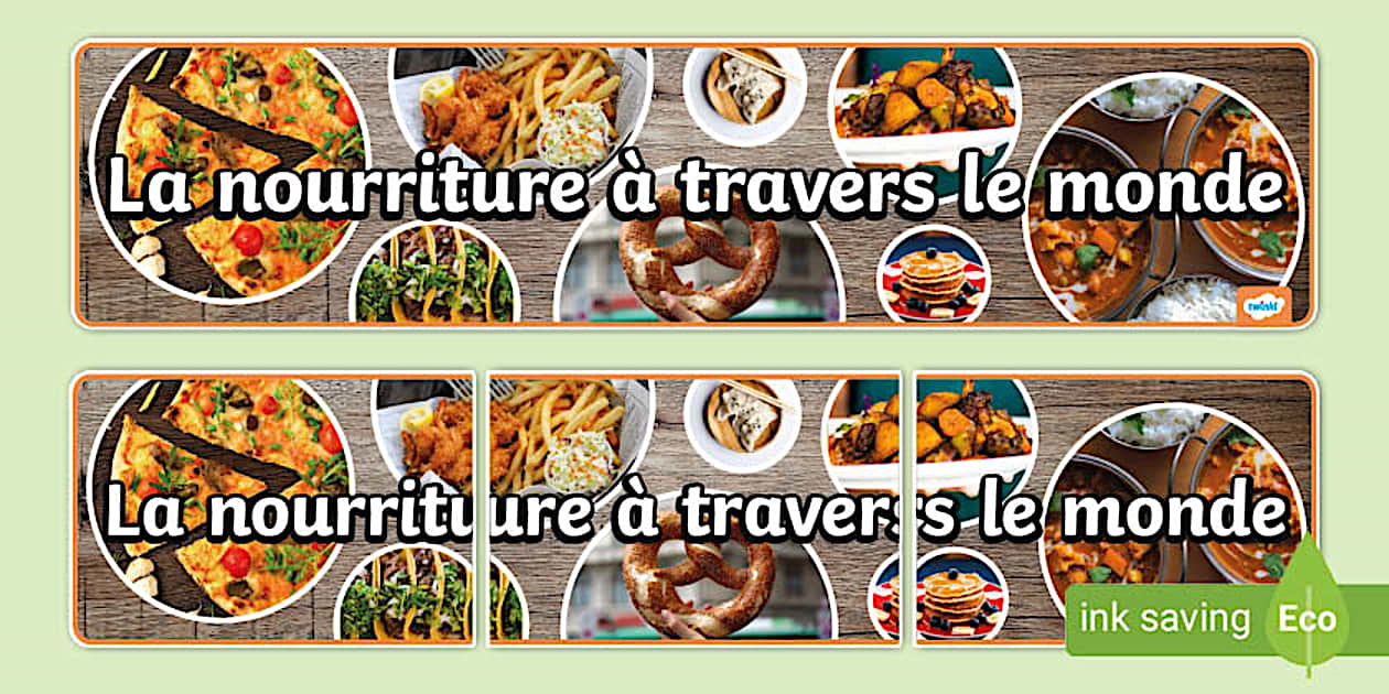 Banderole d'affichage : La nourriture à travers le monde