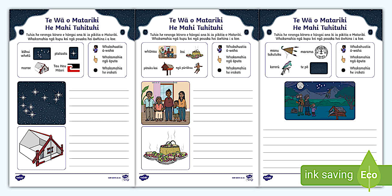 Te Wā o Matariki - He Mahi Tuhituhi