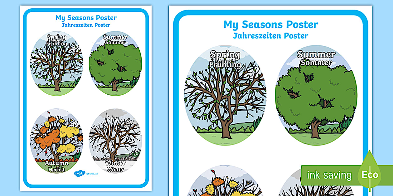 My Seasons Poster English/German (teacher made) - Twinkl