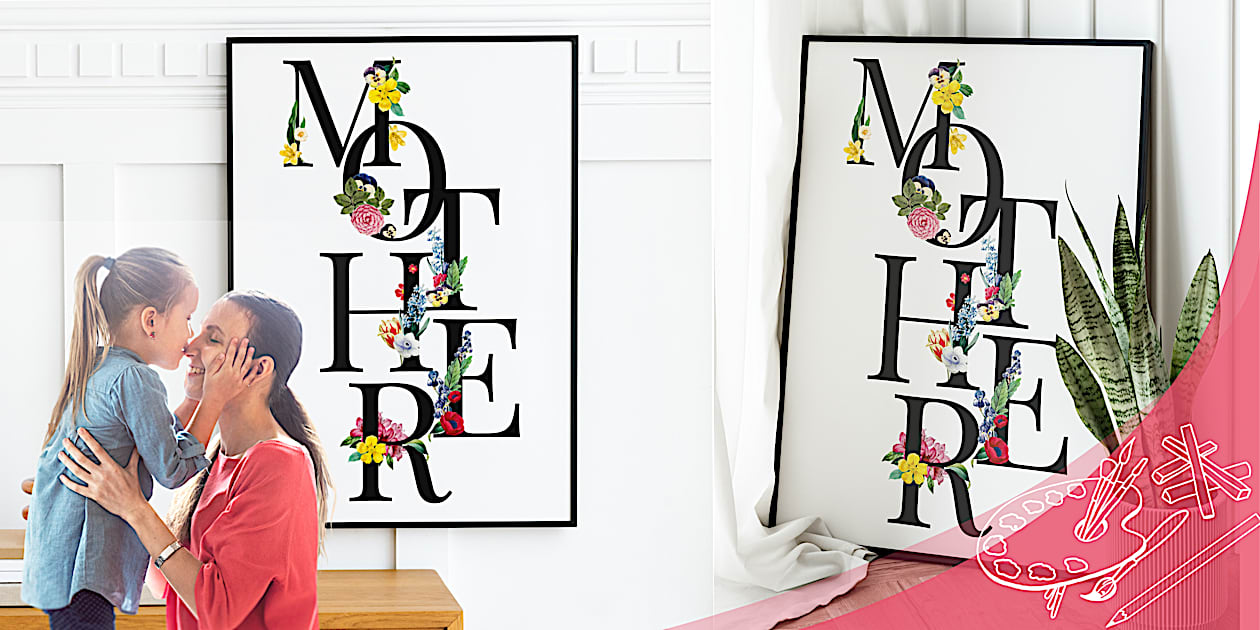 Mother Botanical-Themed Typography Mother's Day Poster