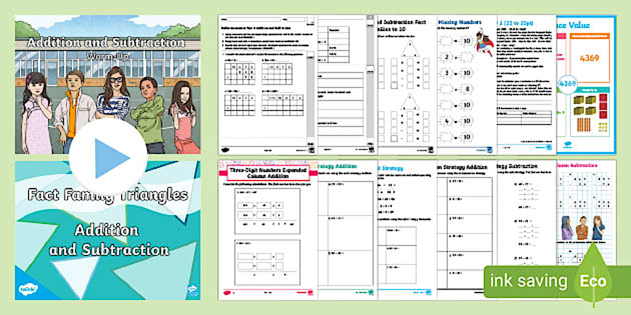 Google Classroom Year Three Addition and Subtraction Pack