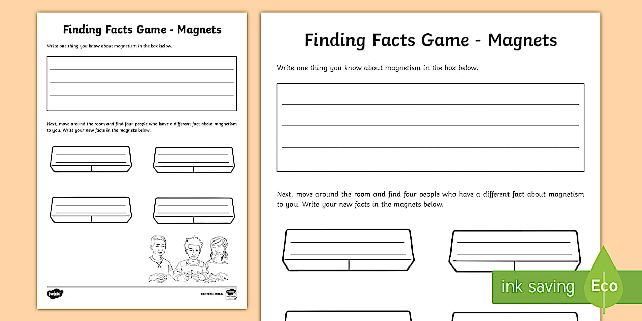 Magnets Fact Finding Worksheet - AC9S4U03 - Twinkl