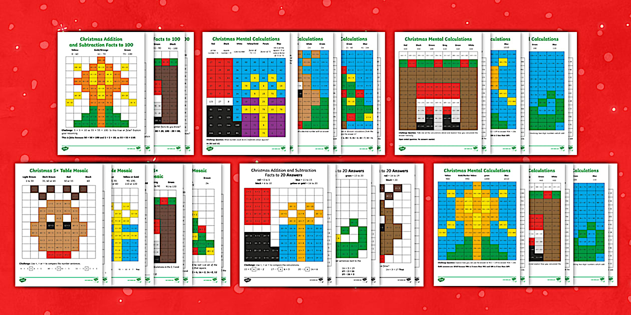 Ultimate Christmas Maths Mosaic Activity Pack - Twinkl