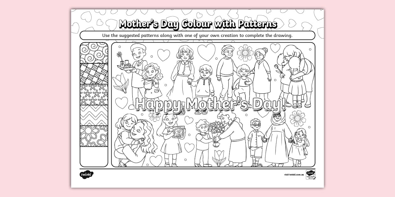 Mother's Day Colour with Patterns Activity (teacher made)