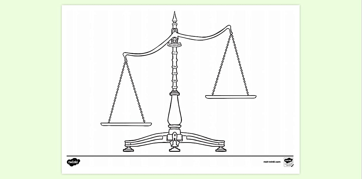 Scales of Justice Colouring Sheet | Colouring Sheets