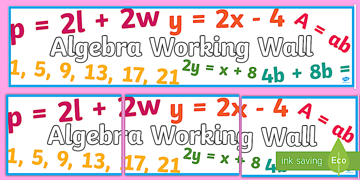 UKS2 Algebra Working Wall Display Banner (teacher made)