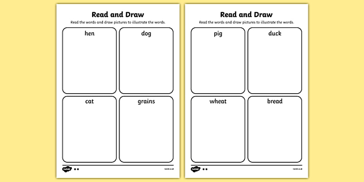 Editable The Little Red Hen Read and Draw Worksheet - Twinkl