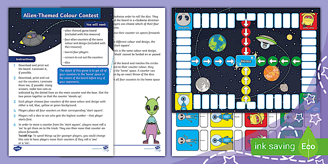 Alien-Themed Colour Contest Game (teacher made) - Twinkl