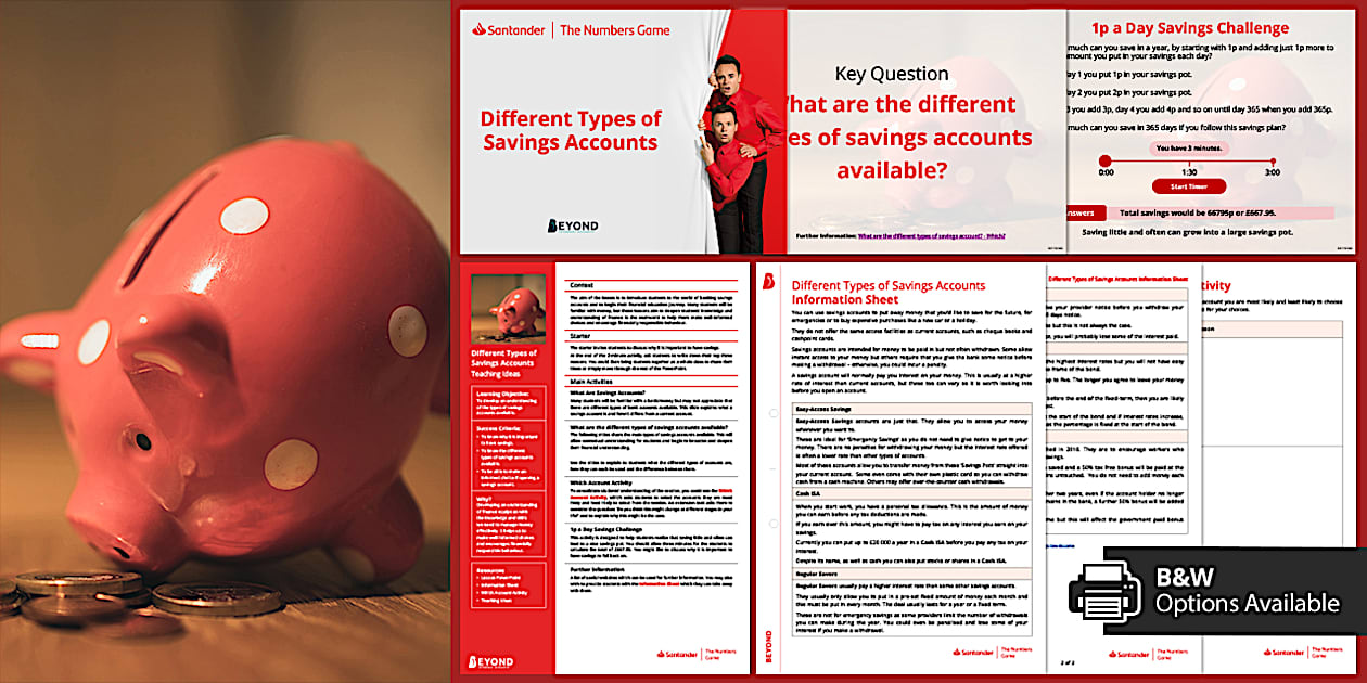 FREE! - 👉 Different Types of Savings Accounts - Twinkl