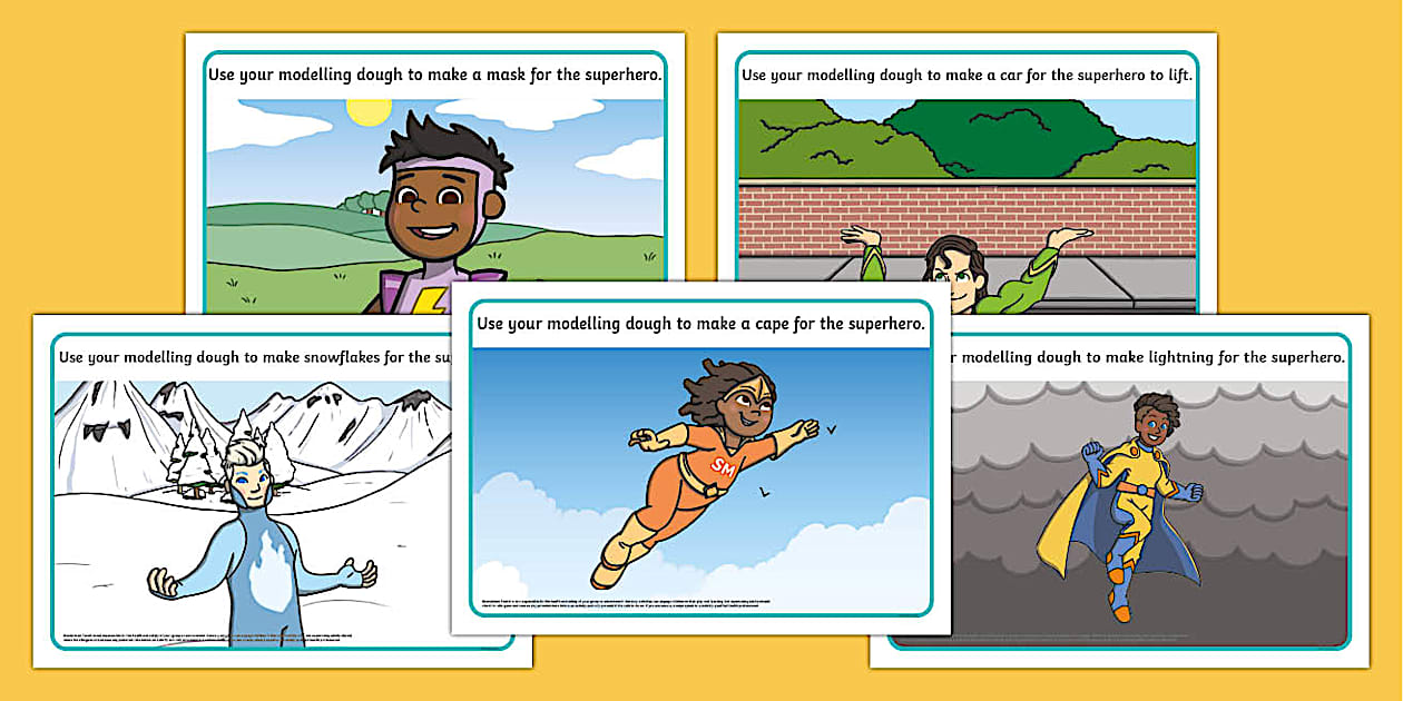 Superhero Modelling Dough Mats | Twinkl (Teacher-Made)