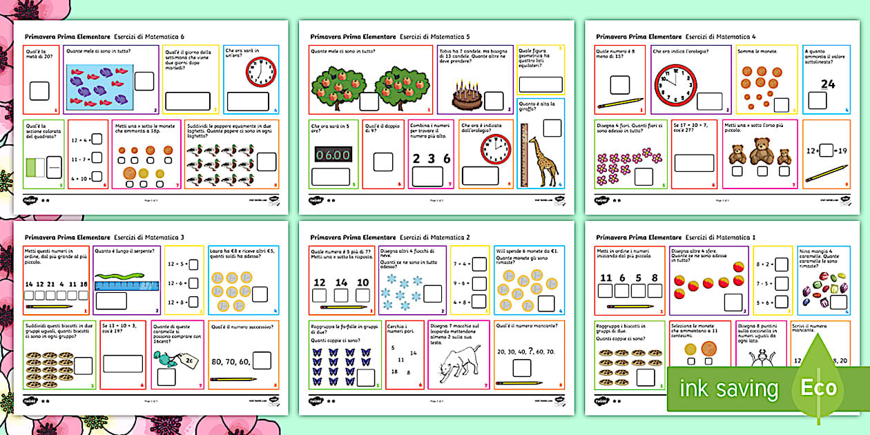 Esercizi di Matematica per Prima Elementare | Classe Prima