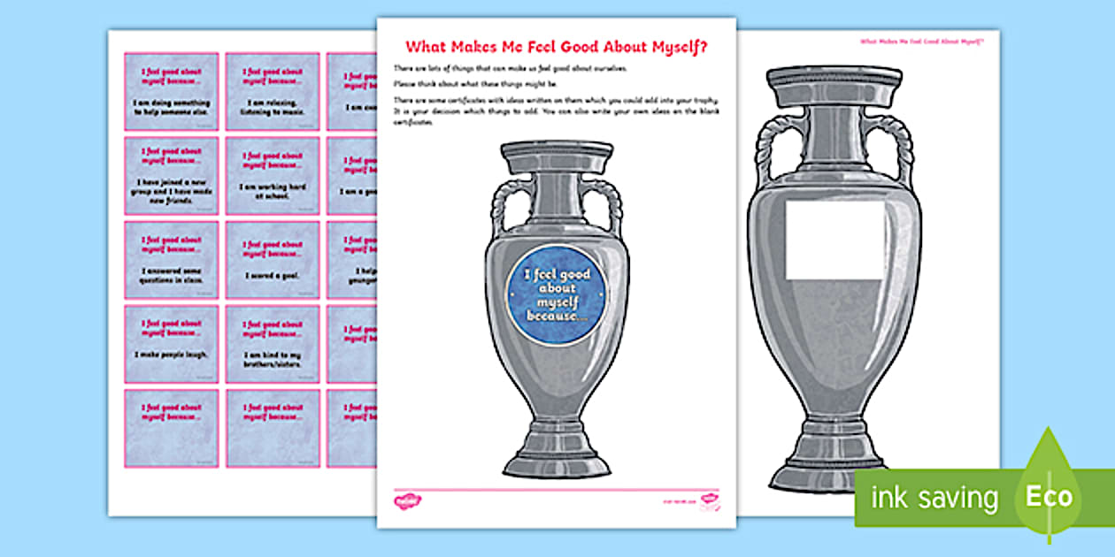 Editable What Makes Me Feel Good About Myself? Worksheet