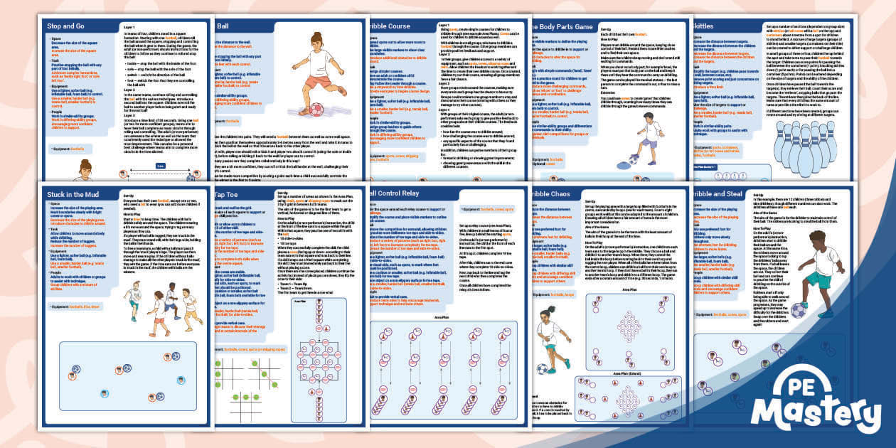 PE Mastery: KS1 Ball Skills Kicking: Games Pack