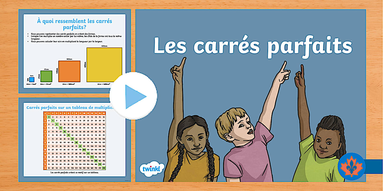 Grade 7 French Perfect Squares PowerPoint