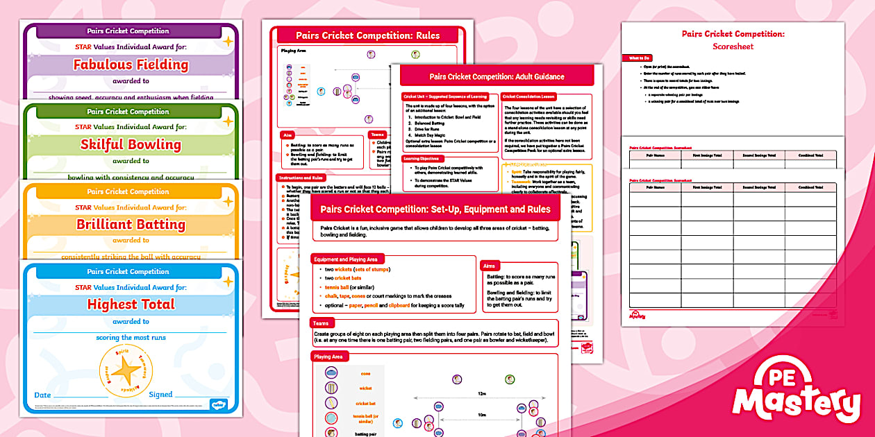PE Mastery: Year 3/4 Cricket Intra-School Competition Pack