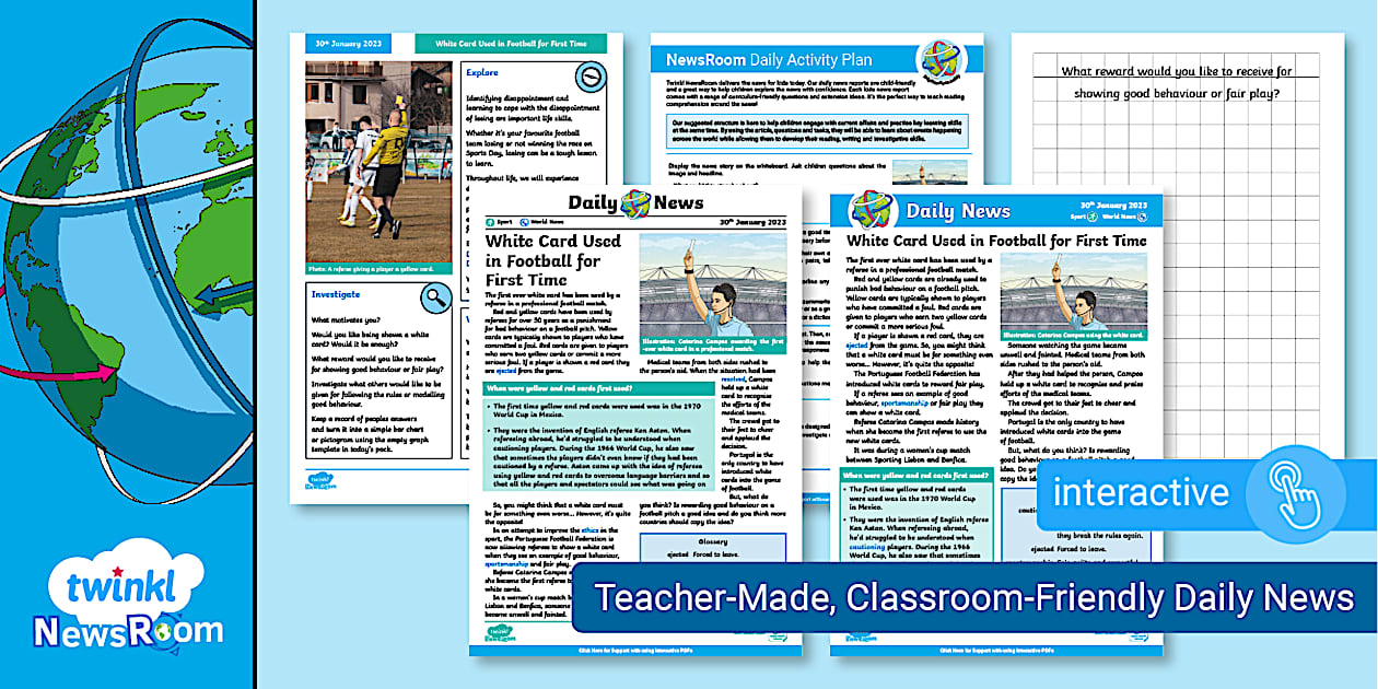 First-Ever Football White Card | Twinkl Resources