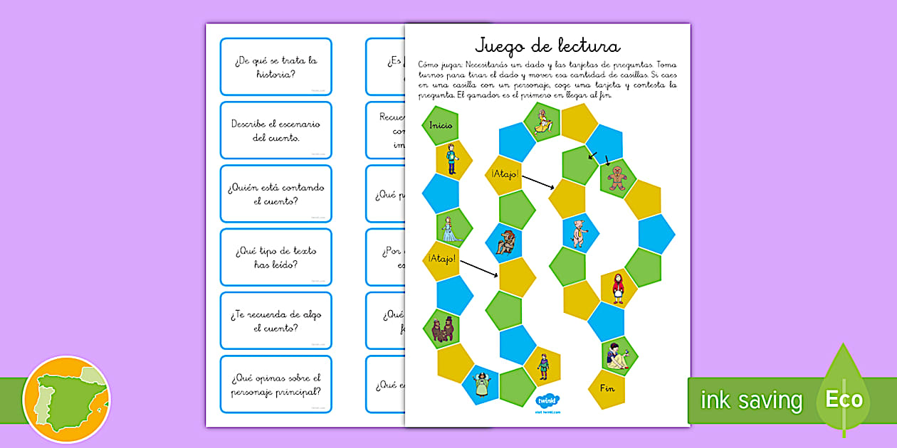 Editable Juego de mesa: Comprensión lectora - Twinkl