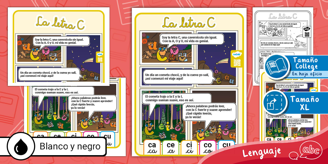 Póster | Ca Ce Ci Co Cu | Familia Letra C | Sílabas