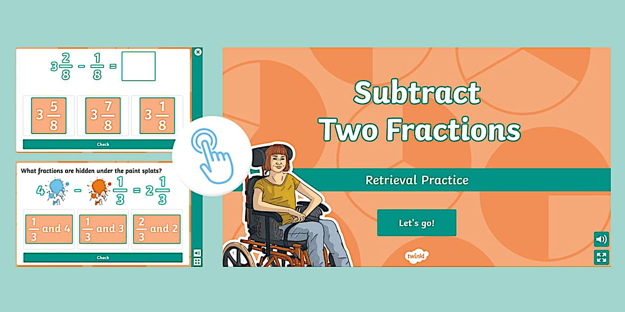 👉 Retrieval Practice: Subtract Two Fractions Maths Interactive Quiz