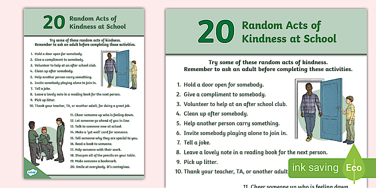 Editable Random Acts of Kindness Display Poster - Twinkl