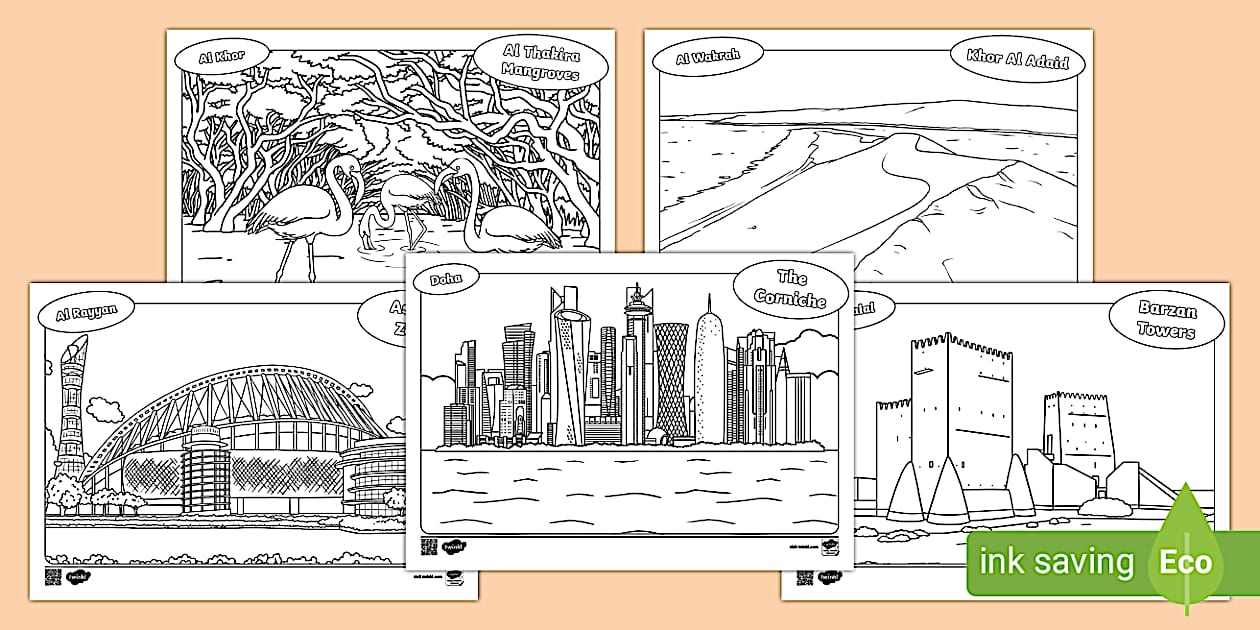 Municipalities of Qatar Colouring Pages (teacher made)