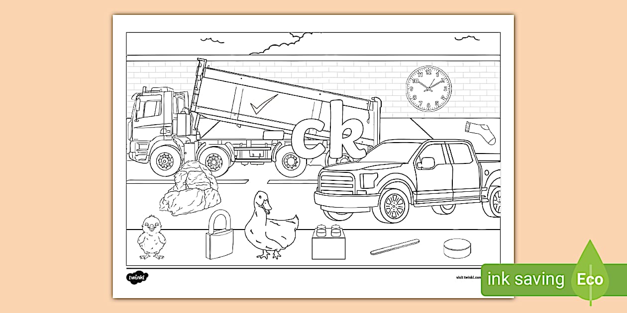 -ck Sound Loaded Colouring Sheet (teacher made) - Twinkl