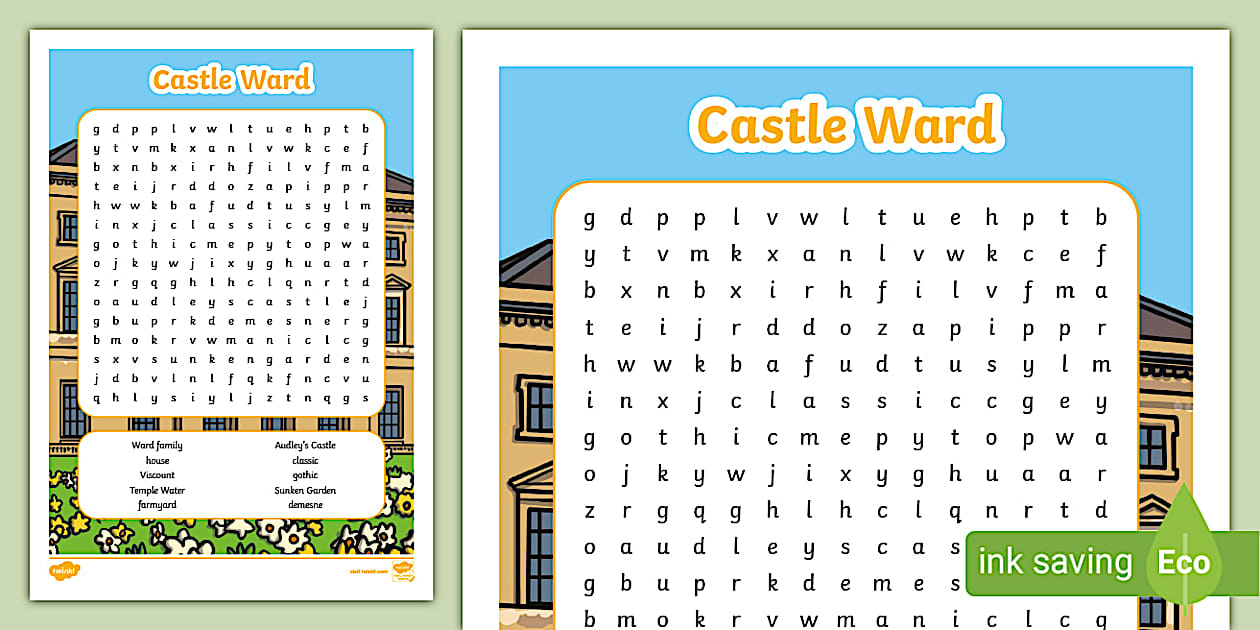 Castle Ward Word Search (Teacher-Made) - Twinkl