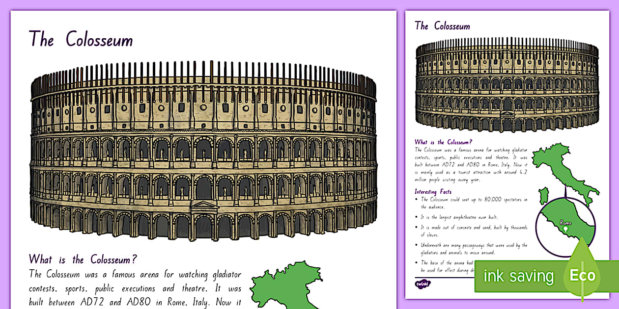 Facts About The Colosseum | The Colosseum Fact File - Twinkl