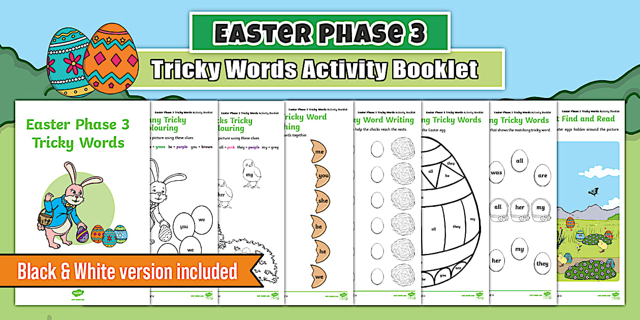 Easter Phase 3 Tricky Word Activity Booklet