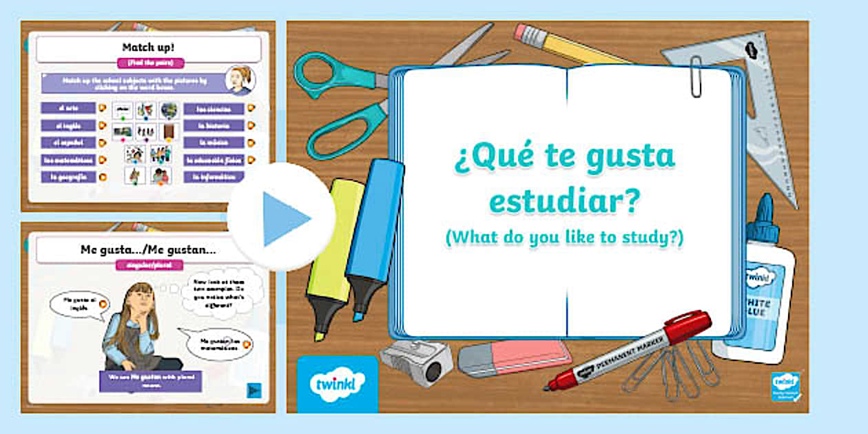 👉 Spanish: School Subjects and Opinions PowerPoint