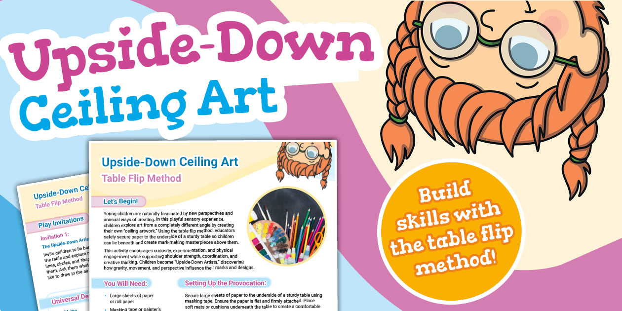 Upside-Down Ceiling Art - Table Flip Method