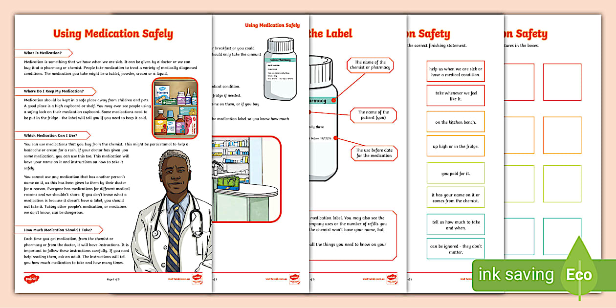 Using Medication Safely Information and Activity Sheets.