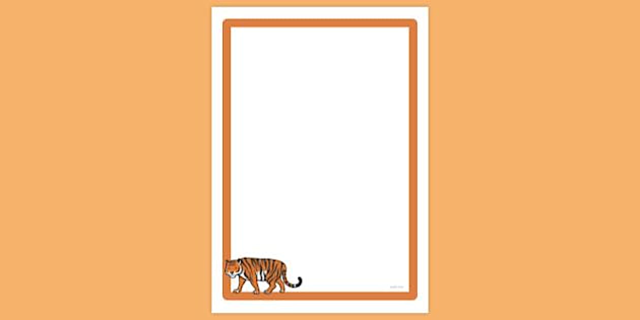 Animal Tiger Page Border (teacher made) - Twinkl