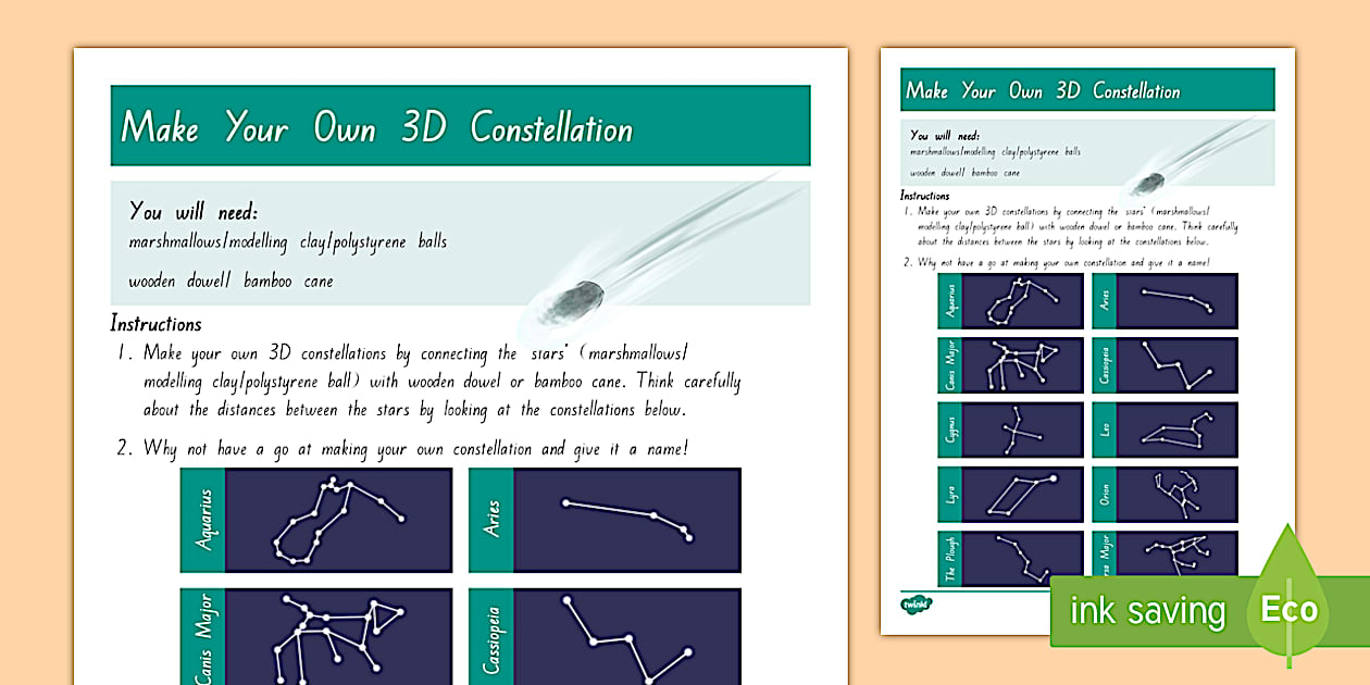 Years 5 and 6 Chapter Chat Week 3 Make Your Own Constellation Activity