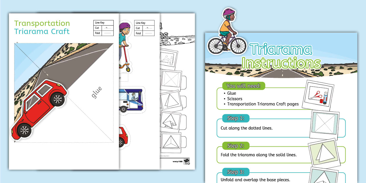 Transportation Triarama Craft - Twinkl Japan (teacher made)