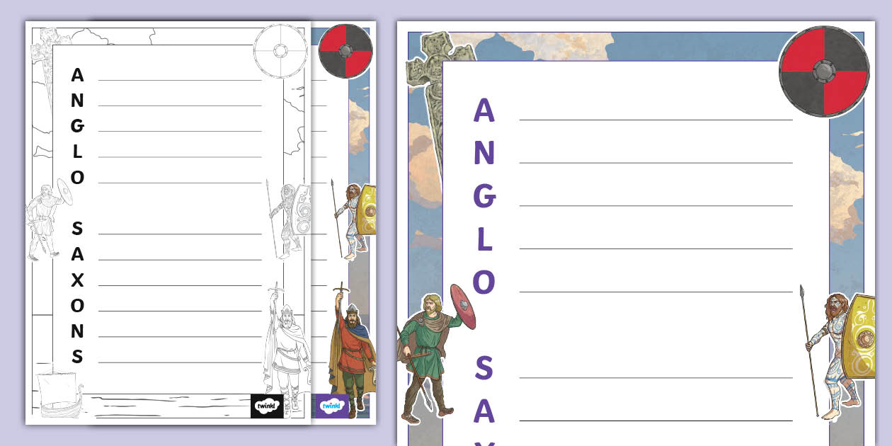 Anglo-Saxons Acrostic Poem Template (teacher made) - Twinkl