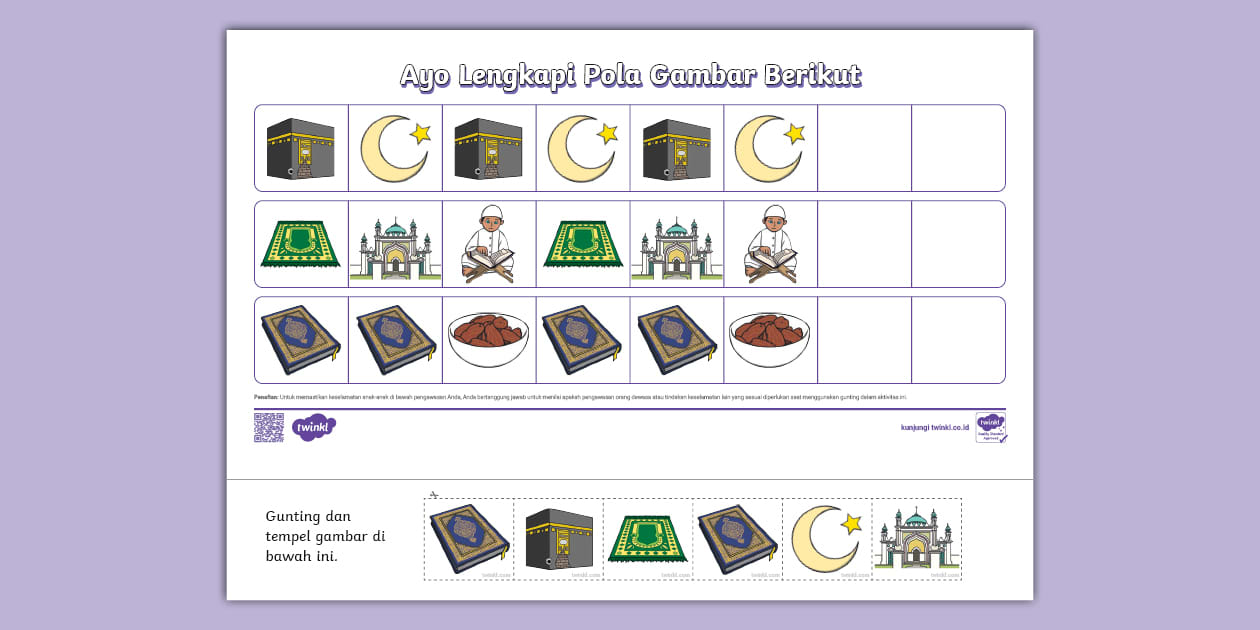 Permainan Melengkapi Pola Edisi Ramadan (teacher made)