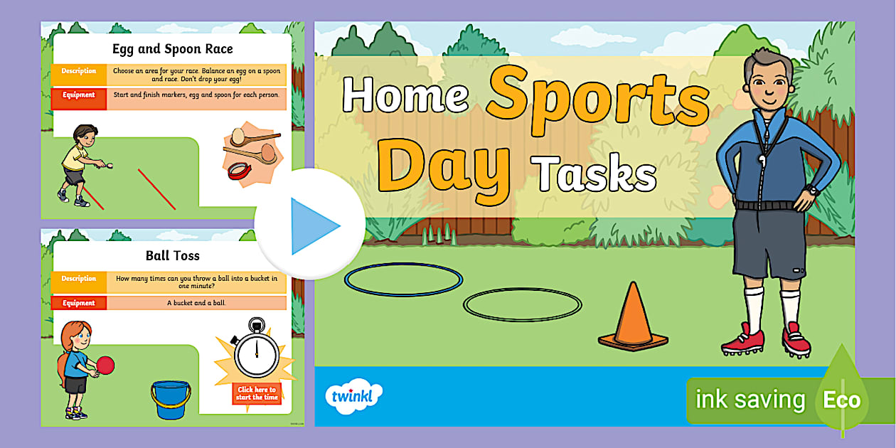 Home Sports Day Tasks PowerPoint (teacher made) - Twinkl