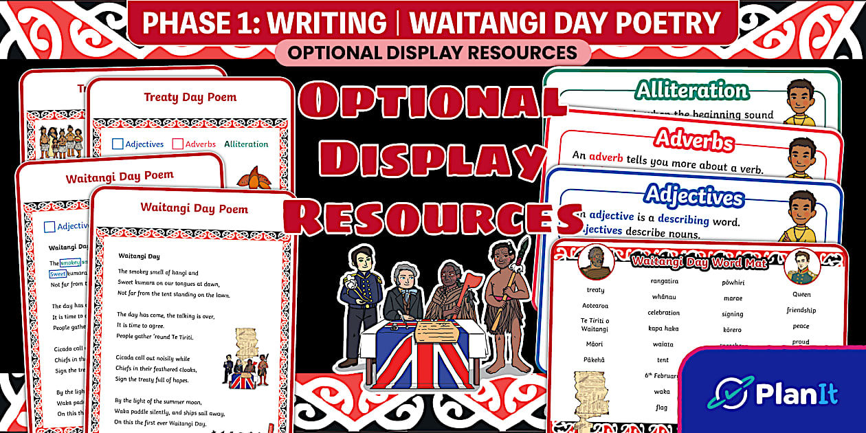 Ph1 Writing: Waitangi Day Poetry Optional Display Resources