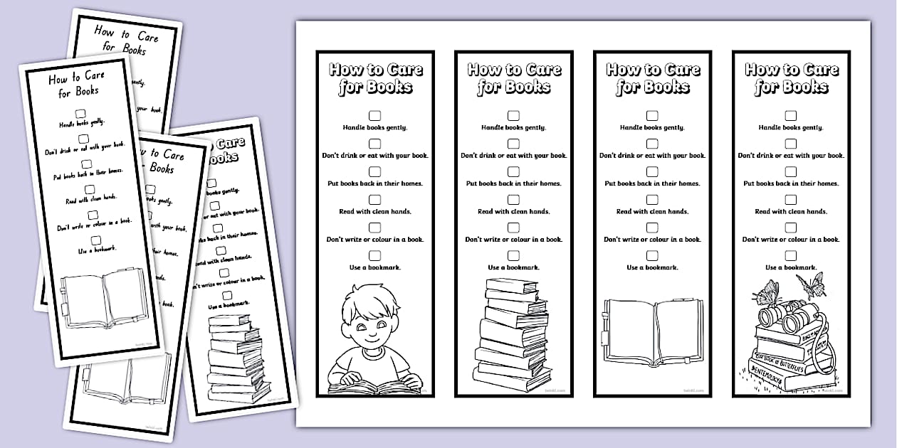 How to Care for Books Bookmarks (teacher made) - Twinkl