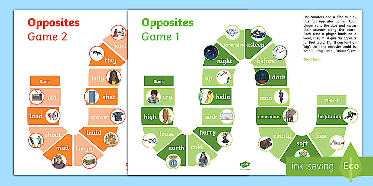 Opposites Board Game | Antonym Game (teacher made) - Twinkl