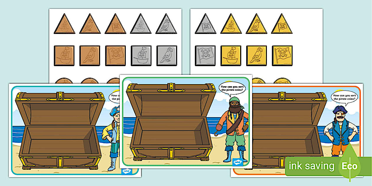 👉 Pirate Treasure Sorting Activity | (teacher made)